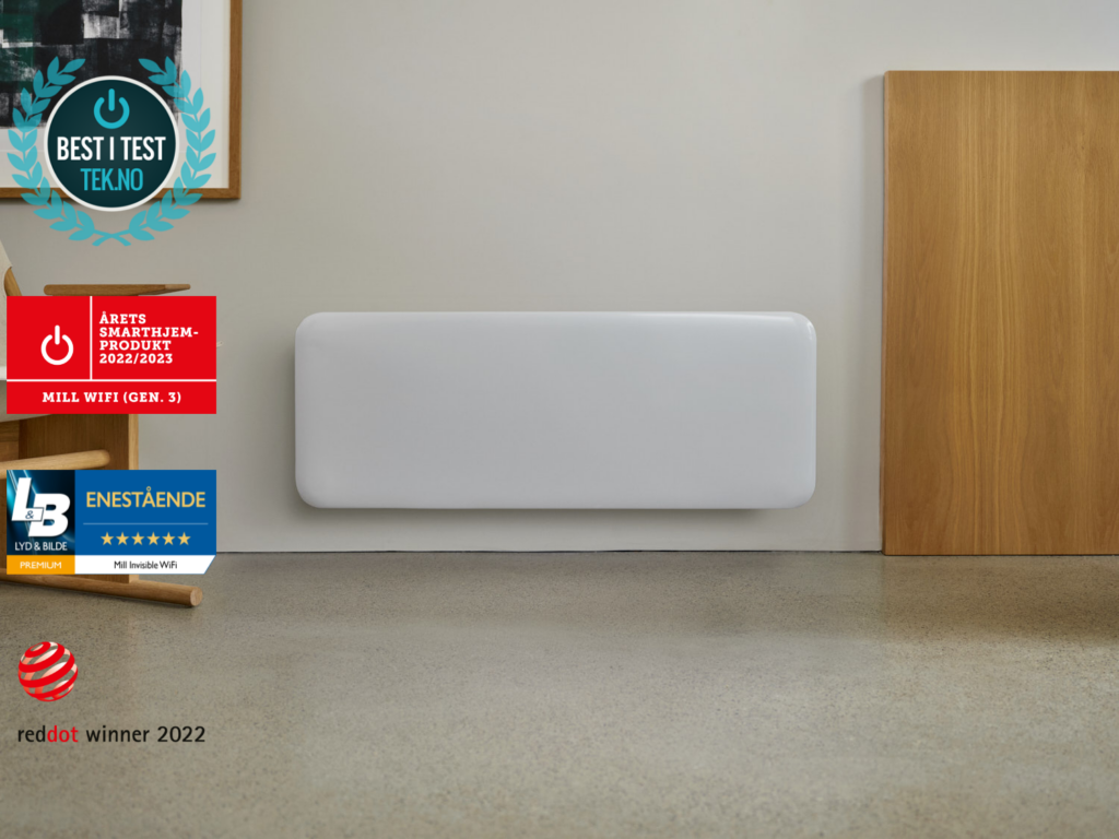 Mill Invisible WiFi panelovn 1200W - Mill